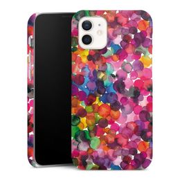 DeinDesign iPhone 12 mini Handy Premium Case Smartphone Handyh&uuml;lle Schutzh&uuml;lle matt Water Colour Colourful Points Premium Case