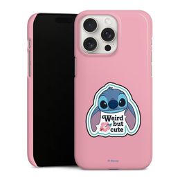 DeinDesign iPhone 15 Pro Max Handy Premium Case Smartphone Handyh&uuml;lle Schutzh&uuml;lle gl&auml;nzend Lilo & Stitch Disney Sayings Premium Case