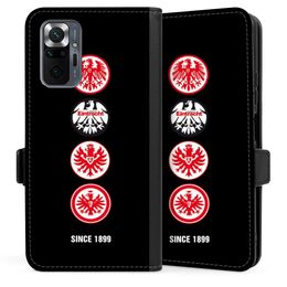DeinDesign Xiaomi Redmi Note 10 Pro Handy Klapph&uuml;lle Handyh&uuml;lle aus Kunst Leder schwarz Flip Case Eintracht Frankfurt Soccer Sge Sideflip mit langer Lasche