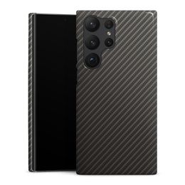 DeinDesign Galaxy S23 Ultra Handy Premium Case Smartphone Handyh&uuml;lle Schutzh&uuml;lle gl&auml;nzend Carbon Metallic Look Muster Premium Case