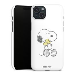 DeinDesign iPhone 15 Plus Handy Premium Case Smartphone Handyh&uuml;lle Schutzh&uuml;lle gl&auml;nzend Snoopy Love Peanuts Premium Case