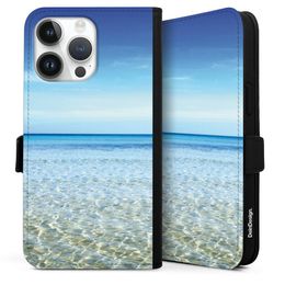 DeinDesign iPhone 14 Pro Max Handy Klapph&uuml;lle Handyh&uuml;lle aus Kunst Leder schwarz Flip Case Urlaub Sky Ocean Sideflip mit Lasche