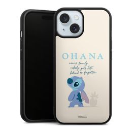DeinDesign iPhone 15 Handy Gallery Case Handyh&uuml;lle 9H Geh&auml;rtetes Glas R&uuml;ckseite H&uuml;lle Lilo & Stitch Disney Official Licensed Product Gallery Case