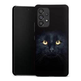 DeinDesign Galaxy A53 5G Handy Premium Case Smartphone Handyh&uuml;lle Schutzh&uuml;lle matt Black Eye Cat Premium Case