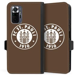 DeinDesign Xiaomi Redmi Note 10 Pro Handy Klapph&uuml;lle Handyh&uuml;lle aus Kunst Leder schwarz Flip Case Official Licensed Product Coat Of Arms Fc St. Pauli Sideflip 