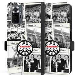 DeinDesign Xiaomi Redmi Note 10 Pro Handy Klapph&uuml;lle Handyh&uuml;lle aus Kunst Leder schwarz Flip Case Official Licensed Product Retro Eintracht Frankfurt Sideflip 