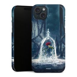 DeinDesign iPhone 15 Plus Handy Premium Case Smartphone Handyh&uuml;lle Schutzh&uuml;lle gl&auml;nzend Rose The Beauty And The Beast Disney Princess Premium Case