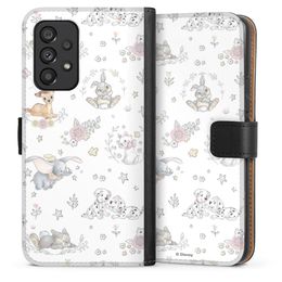 DeinDesign Galaxy A53 5G Handy Klapph&uuml;lle Handyh&uuml;lle aus Kunst Leder schwarz Flip Case Bambi Disney Dumbo Sideflip mit langer Lasche