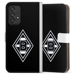 DeinDesign Galaxy A33 5G Handy Klapph&uuml;lle Handyh&uuml;lle aus Kunst Leder wei&szlig; Flip Case Coat Of Arms Gladbach Borussia M&ouml;nchengladbach Sideflip mit Lasche
