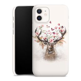 DeinDesign iPhone 12 Handy Premium Case Smartphone Handyh&uuml;lle Schutzh&uuml;lle matt Deer Flowers Animals Premium Case