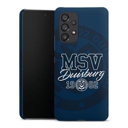 DeinDesign Galaxy A53 5G Handy Premium Case Smartphone Handyh&uuml;lle Schutzh&uuml;lle matt Msv Duisburg Merchandise Soccer Premium Case