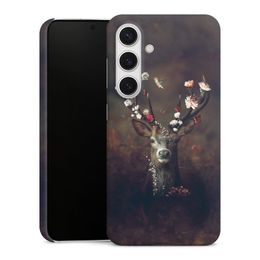 DeinDesign Galaxy S24 Handy Premium Case Smartphone Handyh&uuml;lle Schutzh&uuml;lle matt Reindeer Flowers Rehe Premium Case