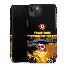DeinDesign iPhone 14 Plus Handy Premium Case Smartphone Handyh&uuml;lle Schutzh&uuml;lle gl&auml;nzend Sgd Sg Dynamo Dresden Merchandise Premium Case