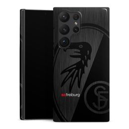 DeinDesign Galaxy S23 Ultra Handy Premium Case Smartphone Handyh&uuml;lle Schutzh&uuml;lle gl&auml;nzend Sc Freiburg Metallic Look Official Licensed Product Premium Case