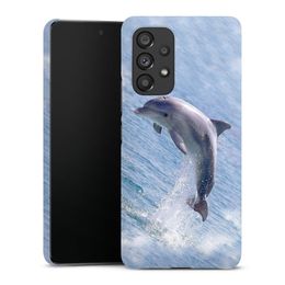 DeinDesign Galaxy A53 5G Handy Premium Case Smartphone Handyh&uuml;lle Schutzh&uuml;lle gl&auml;nzend Dolphin Wale Ocean Premium Case