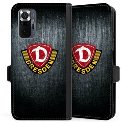 DeinDesign Xiaomi Redmi Note 10 Pro Handy Klapph&uuml;lle Handyh&uuml;lle aus Kunst Leder schwarz Flip Case Sgd Official Licensed Product Sg Dynamo Dresden Sideflip mit 