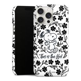DeinDesign iPhone 15 Pro Max Handy Premium Case Smartphone Handyh&uuml;lle Schutzh&uuml;lle matt Peanuts Flowers Snoopy Premium Case