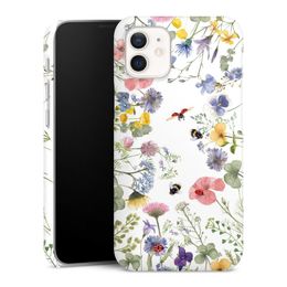 DeinDesign iPhone 12 mini Handy Premium Case Smartphone Handyh&uuml;lle Schutzh&uuml;lle matt Flowers Bee Muster Premium Case