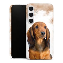 DeinDesign Galaxy S24 Handy Premium Case Smartphone Handyh&uuml;lle Schutzh&uuml;lle matt Pet Dachshund Dog Premium Case