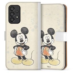 DeinDesign Galaxy A33 5G Handy Klapph&uuml;lle Handyh&uuml;lle aus Kunst Leder wei&szlig; Flip Case Water Colour Official Licensed Product Sideflip mit Lasche