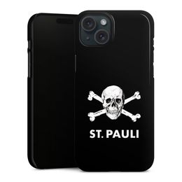 DeinDesign iPhone 15 Plus Handy Premium Case Smartphone Handyh&uuml;lle Schutzh&uuml;lle gl&auml;nzend Totenkopf Fc St. Pauli Official Licensed Product Premium Case