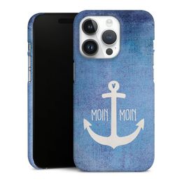 DeinDesign iPhone 14 Pro Handy Premium Case Smartphone Handyh&uuml;lle Schutzh&uuml;lle matt Anchor Maritim Blue Premium Case