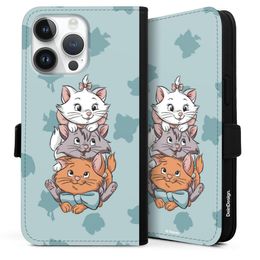 DeinDesign iPhone 14 Pro Max Handy Klapph&uuml;lle Handyh&uuml;lle aus Kunst Leder schwarz Flip Case Disney Aristocats Cat Sideflip mit Lasche
