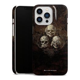 DeinDesign iPhone 13 Pro Handy Premium Case Smartphone Handyh&uuml;lle Schutzh&uuml;lle gl&auml;nzend Gothic Art Skulls Premium Case
