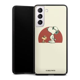 DeinDesign Galaxy S21 FE 5G Handy Hard Case Schutzh&uuml;lle schwarz Smartphone Backcover Snoopy Official Licensed Product Kindheit Hard Case