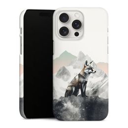 DeinDesign iPhone 15 Pro Max Handy Premium Case Smartphone Handyh&uuml;lle Schutzh&uuml;lle gl&auml;nzend Nature Mountain Fox Premium Case