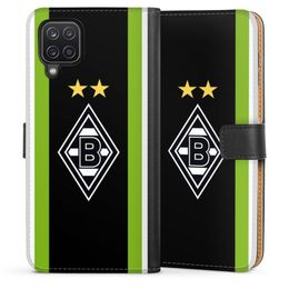 DeinDesign Galaxy A12 Handy Klapph&uuml;lle Handyh&uuml;lle aus Kunst Leder schwarz Flip Case Logo Gladbach Borussia M&ouml;nchengladbach Sideflip mit langer Lasche