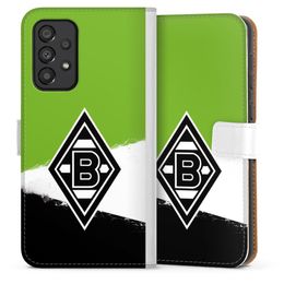 DeinDesign Galaxy A33 5G Handy Klapph&uuml;lle Handyh&uuml;lle aus Kunst Leder wei&szlig; Flip Case Bmg Official Licensed Product Borussia M&ouml;nchengladbach Sideflip mit Lasche