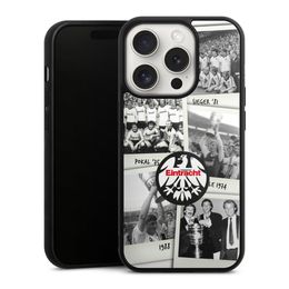 DeinDesign iPhone 15 Pro Handy Gallery Case Handyh&uuml;lle 9H Geh&auml;rtetes Glas R&uuml;ckseite H&uuml;lle Retro Official Licensed Product Eintracht Frankfurt Gallery Case