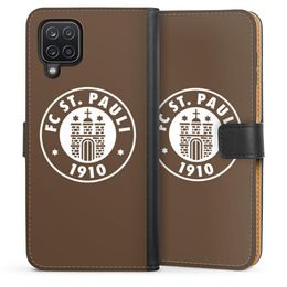 DeinDesign Galaxy A12 Handy Klapph&uuml;lle Handyh&uuml;lle aus Kunst Leder schwarz Flip Case Fc St. Pauli Official Licensed Product Coat Of Arms Sideflip mit langer 