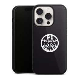 DeinDesign iPhone 15 Pro Handy Gallery Case Handyh&uuml;lle 9H Geh&auml;rtetes Glas R&uuml;ckseite H&uuml;lle Logo Eintracht Frankfurt Eagle Gallery Case