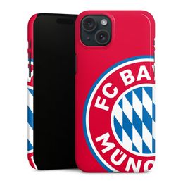 DeinDesign iPhone 15 Plus Handy Premium Case Smartphone Handyh&uuml;lle Schutzh&uuml;lle gl&auml;nzend Official Licensed Product Fcb Fc Bayern M&uuml;nchen Premium Case