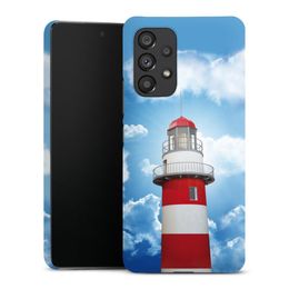 DeinDesign Galaxy A53 5G Handy Premium Case Smartphone Handyh&uuml;lle Schutzh&uuml;lle matt Sky Lighthouse Cloud Premium Case