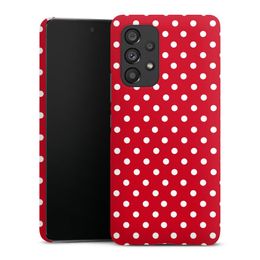 DeinDesign Galaxy A53 5G Handy Premium Case Smartphone Handyh&uuml;lle Schutzh&uuml;lle gl&auml;nzend Retro Polka Dots Points Premium Case