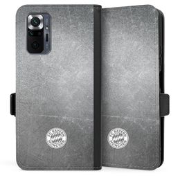 DeinDesign Xiaomi Redmi Note 10 Pro Handy Klapph&uuml;lle Handyh&uuml;lle aus Kunst Leder schwarz Flip Case Fc Bayern M&uuml;nchen Fcb Concrete Sideflip mit langer Lasche