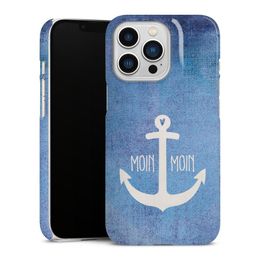 DeinDesign iPhone 13 Pro Handy Premium Case Smartphone Handyh&uuml;lle Schutzh&uuml;lle gl&auml;nzend Anchor Maritim Blue Premium Case