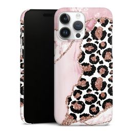 DeinDesign iPhone 14 Pro Max Handy Premium Case Smartphone Handyh&uuml;lle Schutzh&uuml;lle matt Leopard Glitzer Marble Premium Case