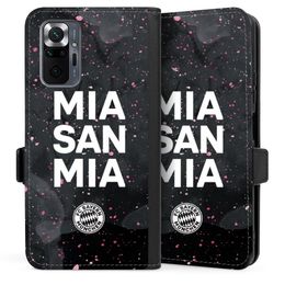 DeinDesign Xiaomi Redmi Note 10 Pro Handy Klapph&uuml;lle Handyh&uuml;lle aus Kunst Leder schwarz Flip Case Mia San Mia Fc Bayern M&uuml;nchen Girl Style Sideflip mit langer 