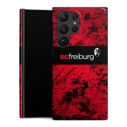 DeinDesign Galaxy S23 Ultra Handy Premium Case Smartphone Handyh&uuml;lle Schutzh&uuml;lle gl&auml;nzend Official Licensed Product Sc Freiburg Logo Premium Case
