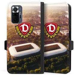DeinDesign Xiaomi Redmi Note 10 Pro Handy Klapph&uuml;lle Handyh&uuml;lle aus Kunst Leder schwarz Flip Case Stadium Sg Dynamo Dresden Sgd Sideflip mit langer Lasche