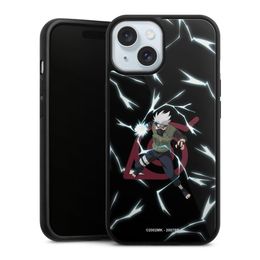 DeinDesign iPhone 15 Handy Gallery Case Handyh&uuml;lle 9H Geh&auml;rtetes Glas R&uuml;ckseite H&uuml;lle Naruto Shippuden Official Licensed Product Kakashi Gallery Case