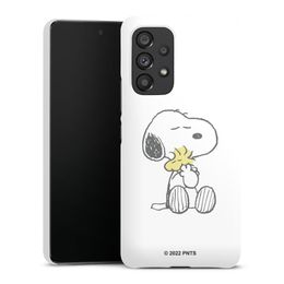 DeinDesign Galaxy A53 5G Handy Premium Case Smartphone Handyh&uuml;lle Schutzh&uuml;lle gl&auml;nzend Snoopy Peanuts Love Premium Case