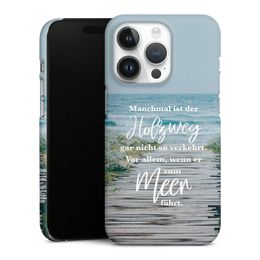 DeinDesign iPhone 14 Pro Handy Premium Case Smartphone Handyh&uuml;lle Schutzh&uuml;lle matt Statement Beach Spruch Premium Case