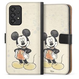 DeinDesign Galaxy A33 5G Handy Klapph&uuml;lle Handyh&uuml;lle aus Kunst Leder schwarz Flip Case Water Colour Official Licensed Product Sideflip mit langer Lasche