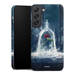 DeinDesign Galaxy S22 Handy Premium Case Smartphone Handyh&uuml;lle Schutzh&uuml;lle gl&auml;nzend Rose The Beauty And The Beast Disney Princess Premium Case