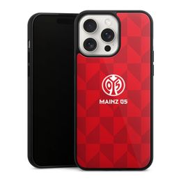 DeinDesign iPhone 15 Pro Max Handy Gallery Case Handyh&uuml;lle 9H Geh&auml;rtetes Glas R&uuml;ckseite H&uuml;lle Mainz 05 Official Licensed Product Merchandise Gallery Case
